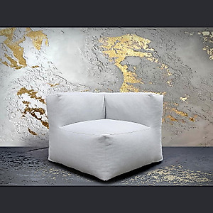 Dineli Modern ANNY-H Corner Chair Outdoor Furniture Patio Couch Creating a Unique Patio Garden Modular Contemporary Sofa (Light Gray)