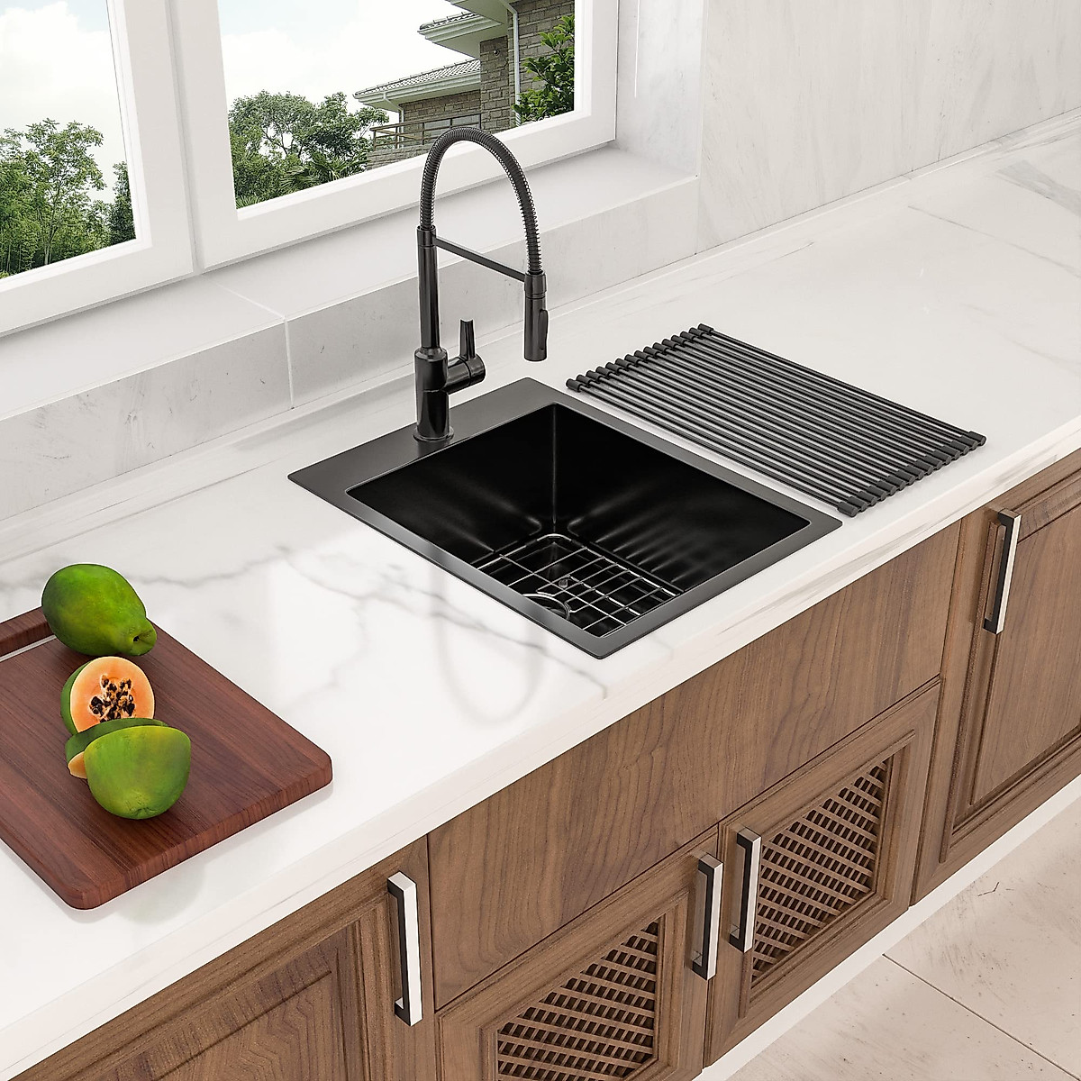 Lordear 15x20 Inch Drop In Bar Sinks Stainless Steel Single Bowl Topmount Kitchen Sink Gunmetal Black 16 Gauge Overmount RV BAR PREP SMALL Kitchen Sinks