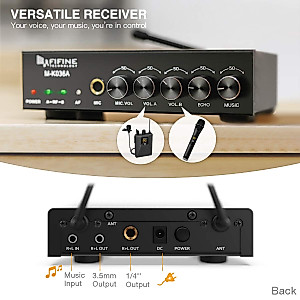 FIFINE Wireless Microphone System, 50 Channels, 3.5mm Jack, Auxiliary
