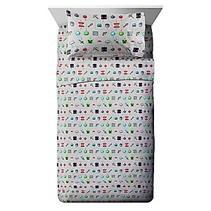 Jay Franco Minecraft Monster Hunters Full Sheet Set - 4 Piece Set Super Soft and Cozy Kid’s Bedding Features Creepers - Fade Resistant Microfiber Sheets (Official Minecraft Product)