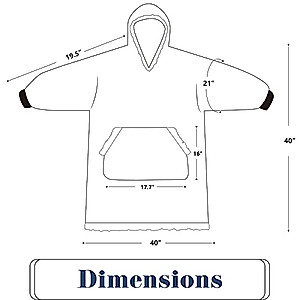 RECYCO Oversized Wearable Blanket Hoodie for Women, Warm Cozy Soft Sherpa Fleece Hoodie Blanket for Men Adults, Thick Big Hooded Sweatshirt Blanket Black, Large Size