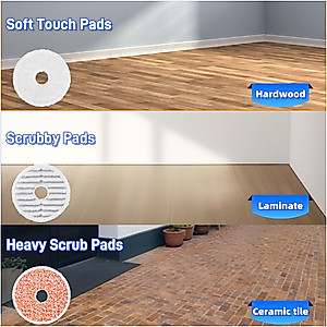 37643 Replacement Mop Pads Compatible with Bissell SpinWave + Vac All-in-One Powered Spin 3764 and 37643,Washable and Reusable 8-Pack