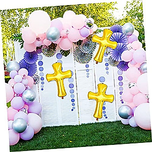 ifundom 18 Pcs Wedding Party Balloons Religious Balloons Baptism Balloons Party Decoration God Bless Baptism Decoration Kids Party Balloon Modeling Baby Girl Aluminum Film