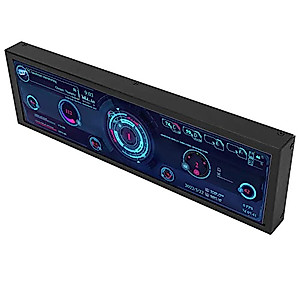 8.8 Inch Mini Monitor, 1920X480 Resolution CPU GPU Data Temperature Display, PC CPU Data Secondary Monitor, Customizable Screen Layout Function Support for RPi for Linux for