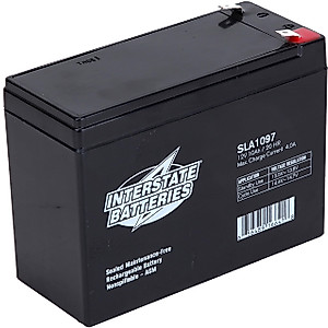 Interstate Batteries 12V 10Ah Battery (F2 Terminal) SLA AGM VRLA Rechargeable Replacement for General Purpose, Universal Power, Home & Office Devices (SLA1097)