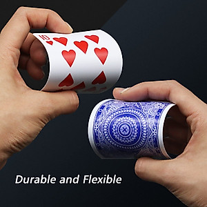 INTEGEAR Playing Cards 2 Decks Waterproof Plastic Poker Cards for Texas Holdem Poker Go Fish and More Card Games Standard Index 2.5" x 3.5"