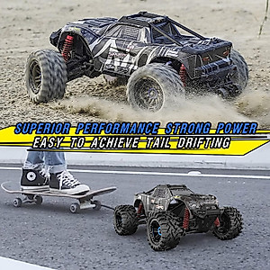 FUUY RC Cars for Adults 1:10 Large Remote Control Car 45KPH High-Speed RC Truck with 2 Batteries All Terrain Waterproof Off Road Fast RC Car with 550 Power Motor Toys Gift for Youth