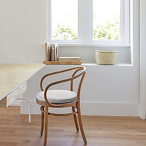 Round Memory Foam Chair Cushion Circle Bar Stool Pad Detachable Chair Seat Cushion with Removable Cover and Rubber Back Anti Slip Kitchen Dining Chair Pad 15 Inches Grey