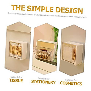 FOMIYES Box Desktop Storage Box Desktop Stand Vanity Organizer Tray Cotton Pad Container Bathroom Vanity Organizer Bathroom Canisters Makeup Pad Box Cotton Pads Box Cotton Pad Box