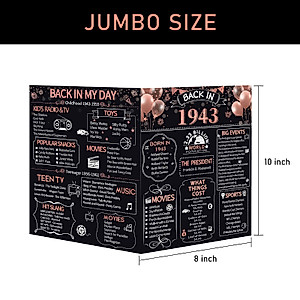 HOMANGA 40th Birthday Card for Women, 40th Birthday Gifts for Women, Jumbo 40th Bday Card For Wife Husband, Unique 40th Anniversary Card, Rose Gold 8x10 Inch