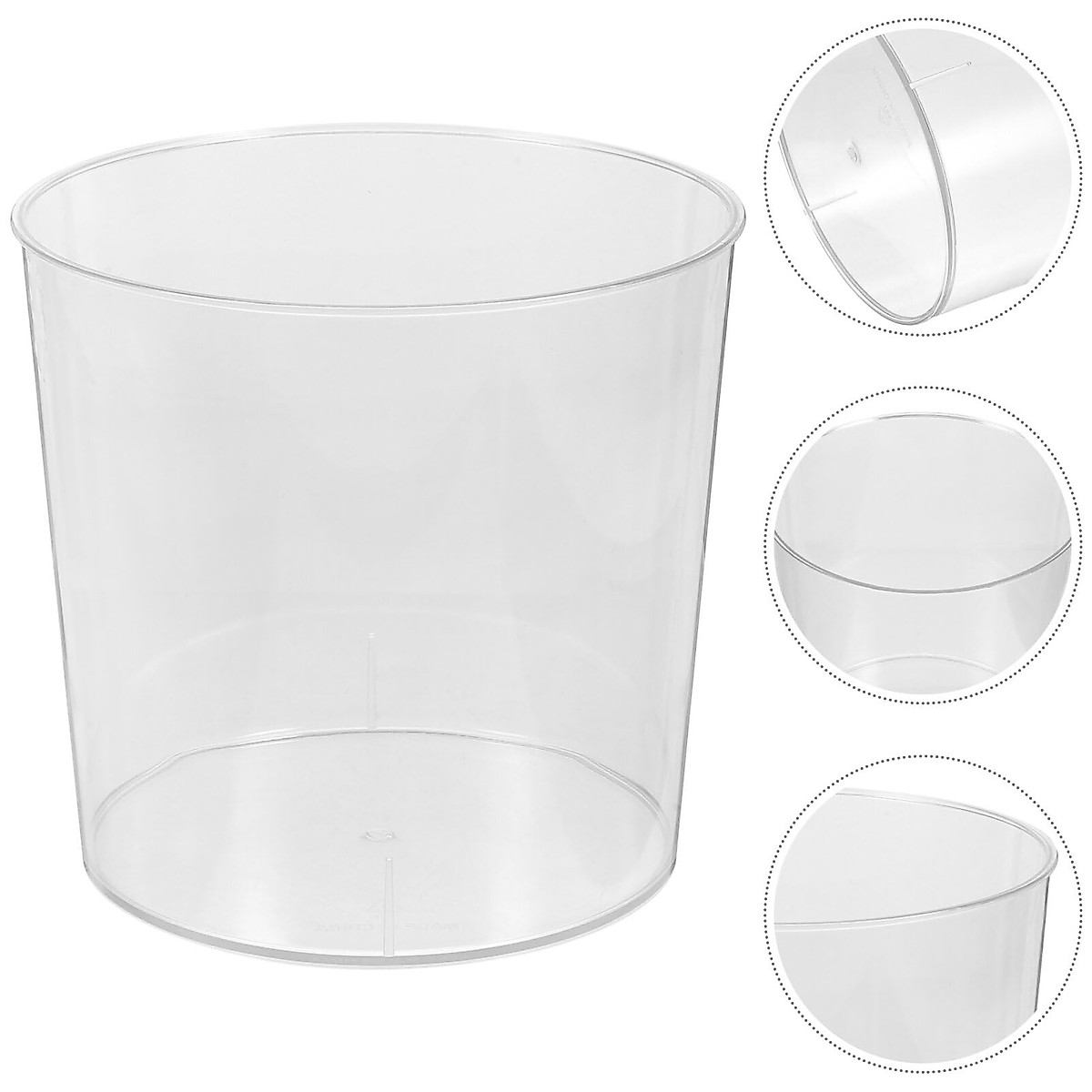 NUOBESTY Clear Desk Trash Can Small Plastic Round Wastebasket Mini Lidless Waste Paper Basket Trash Bin Garbage Container Bin for Home Apartment Office Table
