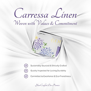 Carressa Linen Luxury Egyptian Cotton 4 PC King Size Sheet Set - 600 Thread Count Deep Pocket Fitted and Flat Sheets, Soft, Cooling Extra Long Staple Hotel-Quality Bedding with Sateen Weave - Ivory