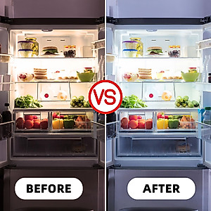 2Pack KEI D28A KEL2811 5304517886 5304498578 KEI D28M KEL 2815 Refrigerator LED Light Bulb Replacement AC100-265V 3.8W E17 Intermediate Base Freezer LED Lamp, Cool White 6000K