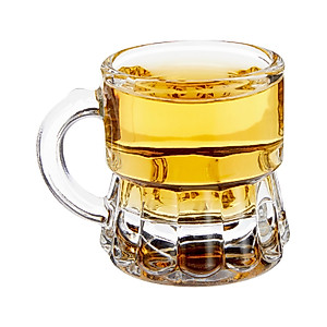 Okuna Outpost 12 Pack 1 Oz Mini Beer Mug Shot Glasses with Handles for Party, Birthday (1.57 x 1.9 In)