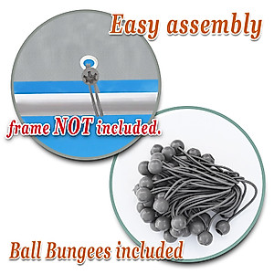 Strong Camel Carport Conopy Cover 10'x20' Replacement for Car Tent Outdoor Top Garage Shelter with Ball Bungees, SIL (Only Cover, Frame Not Included)