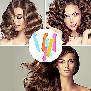 Elcoho 36 Pieces 30 cm Hair Curlers Spiral Curls Styling Kit Magic Hair Rollers with 3 Pieces Styling Hooks No Heat DIY Spiral Hair Roller with a Storage Bag Spiral Curls (4 colors) Blue