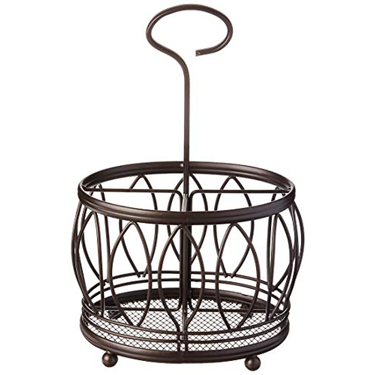 Spectrum Diversified Leaf Caddy Nature-Inspired Cutlery, Modern Dining Table Décor & Kitchen Organization, Silverware Holder with Handle, Bronze