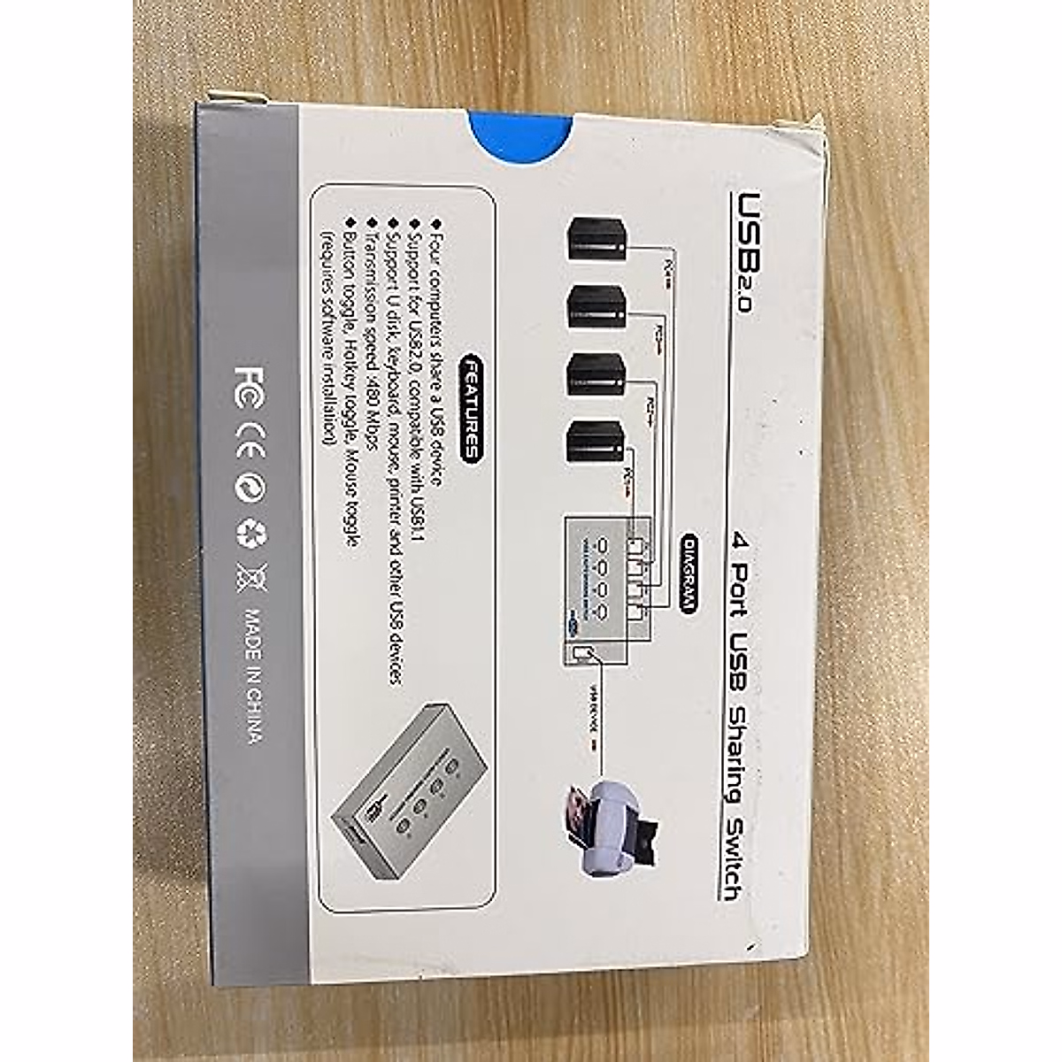 SinLoon Printer Splitter,USB Printer Sharing Switch4 Ports,4 PCs Share 1 USB Device,High Speed Sharing Switcher Printer Scanner External(1 to 4)