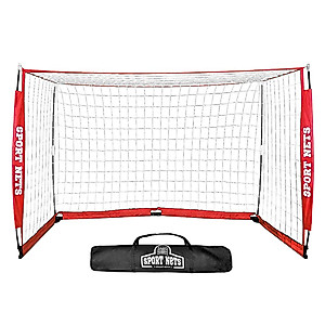 Full Size Soccer Goals for Backyard (14x7) with Carry Bag, Quick Set Up and Take Down - Strong 7 Ply Net, Built to Handle Powerful Shots - Develop Advanced Soccer Techniques and Finishing Moves