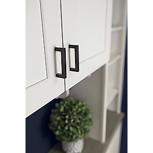 Hickory Hardware Solid Core Kitchen Cabinet Pulls, Luxury Cabinet Handles, Hardware for Doors & Dresser Drawers, 8-13/16 Inch (224mm) Hole Center, Matte Black, Skylight Collection(Pack of 1)