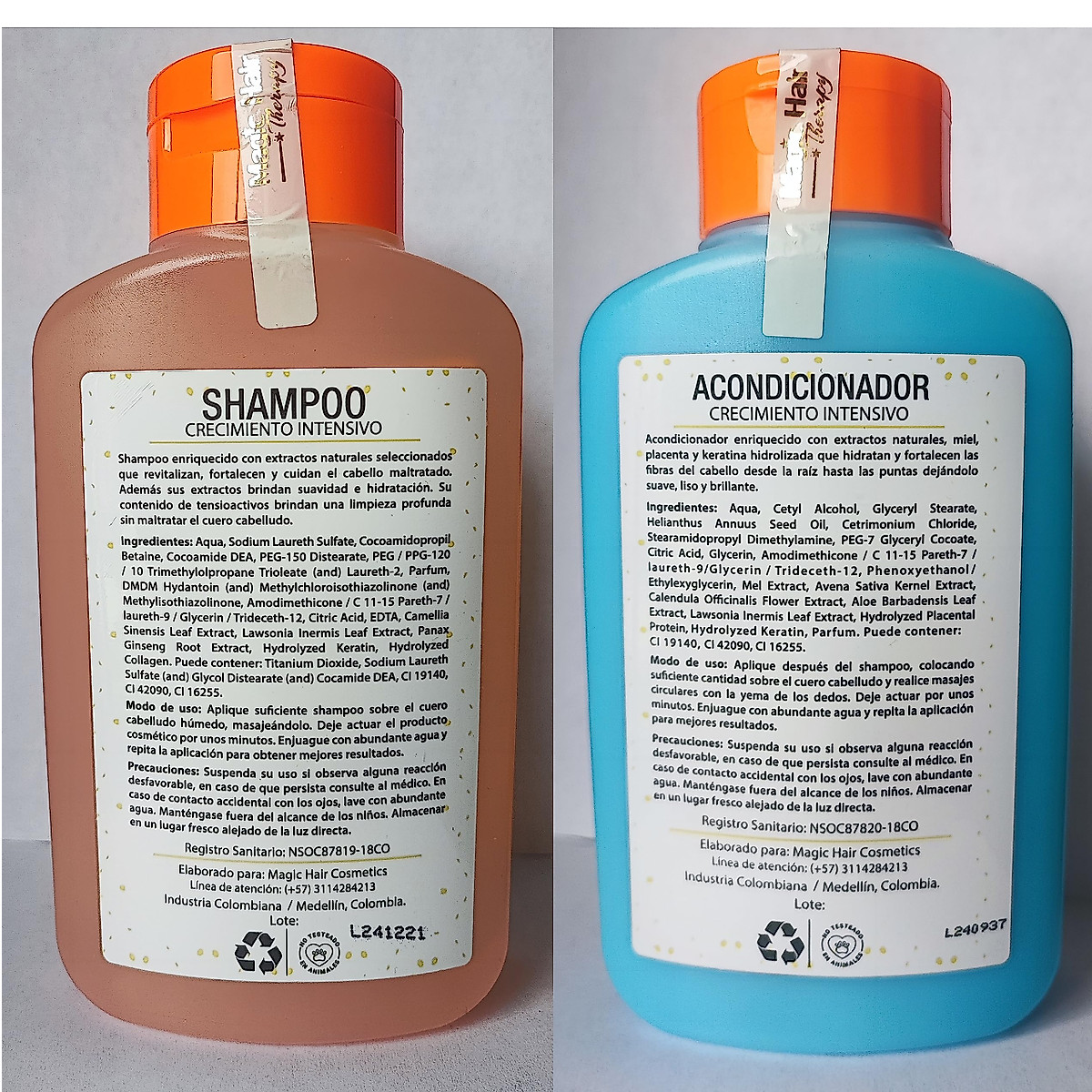 Magic Hair Therapy Colombia Crecimiento Intensivo a base de Frutas | Intensive Growth Hair Fruit Base Sets (Shampoo+Conditioner)