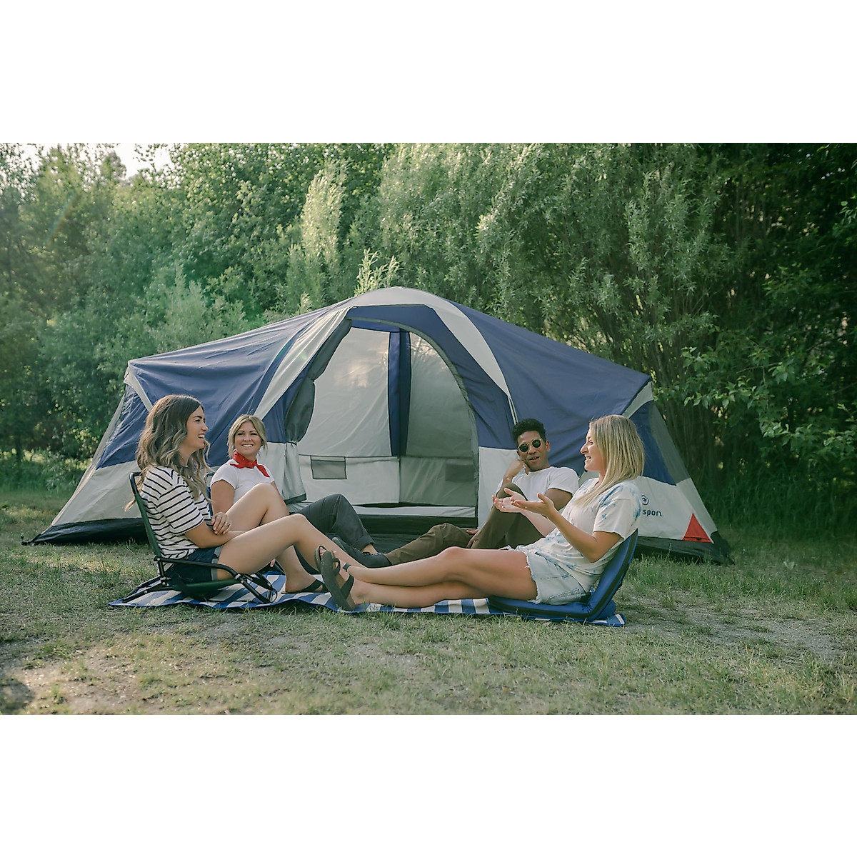 Stansport Go Anywhere Chair For Camping - Adjustable,Portable,Sturdy, Blue, Alloy Steel (G-7-50)