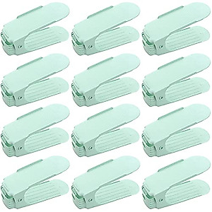 ZANBANG Shoe Slots Organizer,12Pcs Adjustable Shoe Stacker Storage Holder,Double Layer Stack Shoe Rack ZML-279 (Green)
