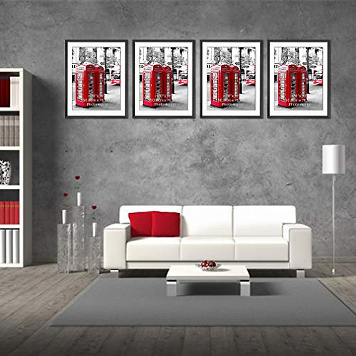 Giftgarden 24x36 Poster Frames Matted to Display 20x30 Photo, 4 Pack 24 by 36 Inch Black Picture Frame Set Without Mat, 20 by 30 Wall Arts with Mat