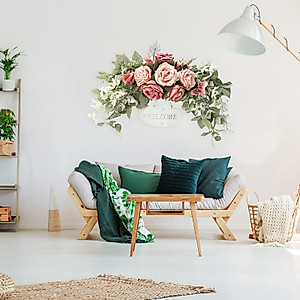 WYSRJ Artificial Flower Swag 30Inch Rose Swag Flowers Wedding Arch Swag Artificial Floral Swag Wreath for Wedding Home Room Garden Lintel Decoration