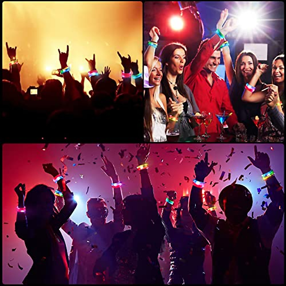 Mikulala 24Pcs Glow in the Dark Party Supplies for Kids/Adults, Flashing Light up Toys LED Bracelets Glow Sticks , Neon Christmas Party Favors Carnival Birthday Concert Party Games Gifts Accessory