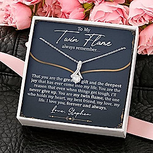 Sister Necklace, Meaningful Twin Flame Necklace, Twin Flame Gift, Twin Flame Gift, To My Twin Flame, Twin Flame Spiritual Gift, Gift For Twin Flame Message Card Jewelry, Handmade Necklace, Personali