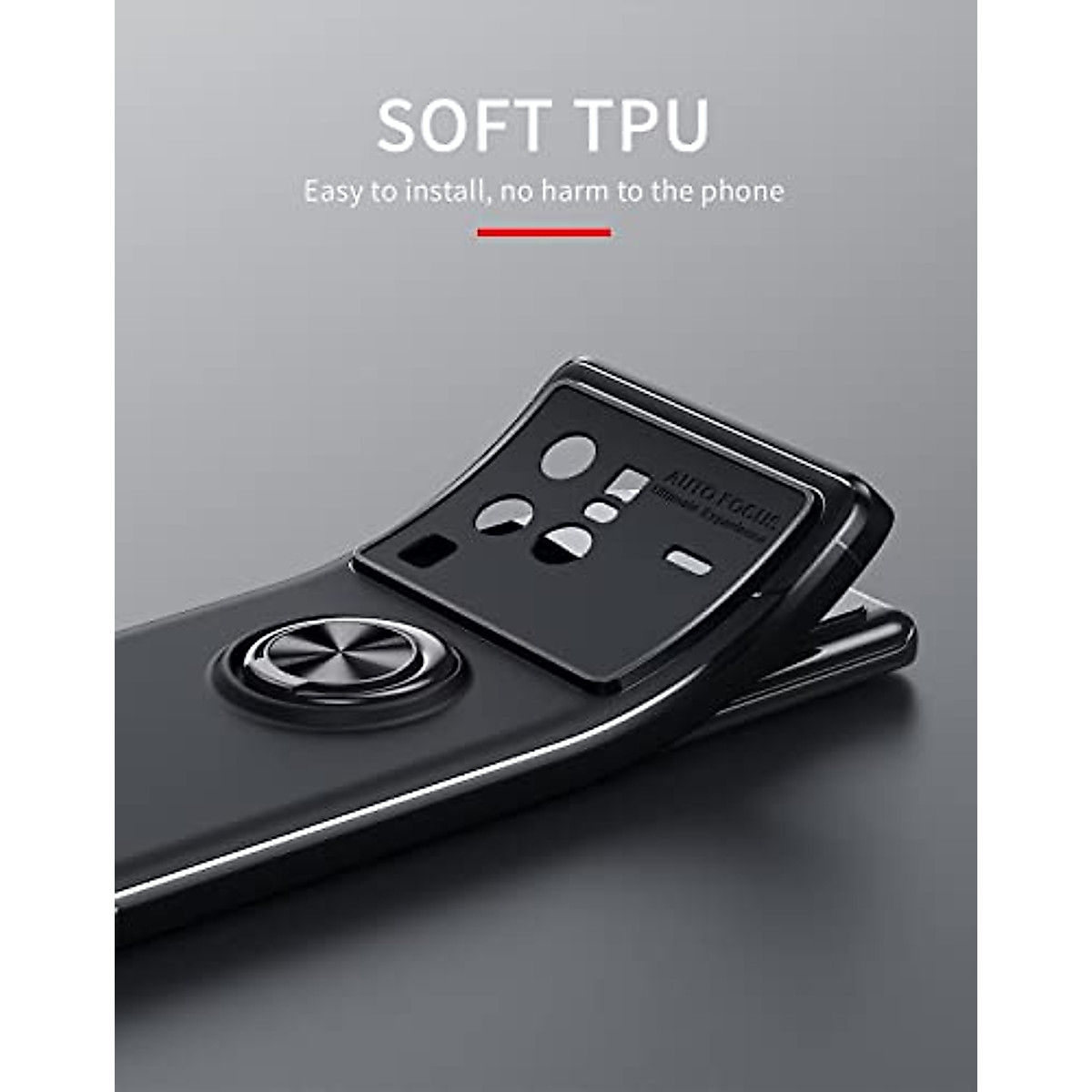 YukeTop Cover for Oppo Reno2 Case, Soft TPU, Drop-Resistant, Rear Ring Holder, Cover Protection for Oppo Reno2.(Black)