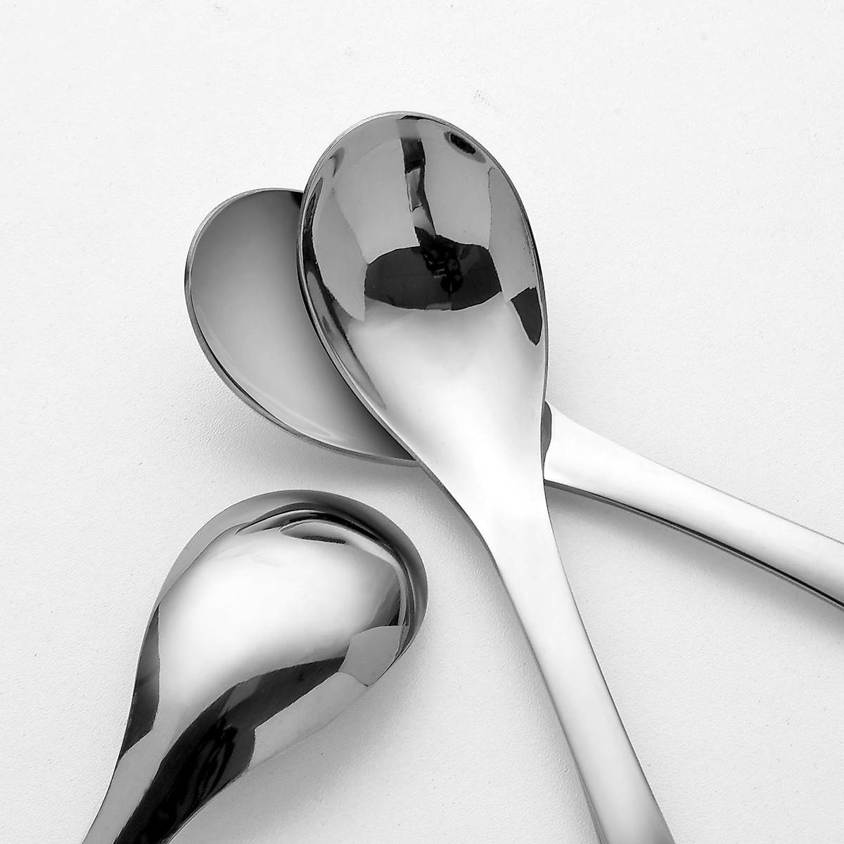 Soup Spoons High Grade Stainless Steel Soup Spoons, neheewin Table Spoons Thick Heavy-weight Ladle Spoons, Dishwasher Safe (Set of 5)