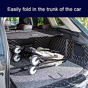 Collapsible Wagon Cart Hipster Polka dot Black and White Abstract with Scribble Circles Hand Foldable Utility Wagon Large Capacity Garden Cart with Push Bar for Beach Camp Outdoor Shopping