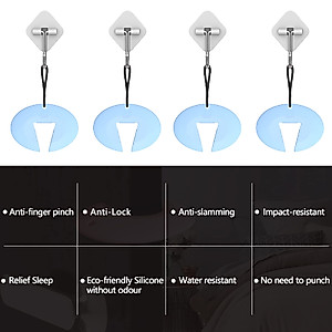 Neobay Door Pinch Guard and Door Slam Stopper, Durable Silicone Door Finger Pinch Guard, Prevents Finger Pinch Injuries, Slamming Doors, Door Safety for Kids, 4 Packs Blue Basic.