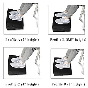 InteVision 4-in-1 Footrest for Added Height - Premium Foam Foot Cushion Works Great for Under Desk or bar - Will not Slide on Any Surface