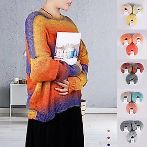 30G/Ball Soft Mohair Crochet Yarn Fine Thread Gradient Dyed for Knitting Hat Scarf DIY Hand Weaved Supplies (Color : B)