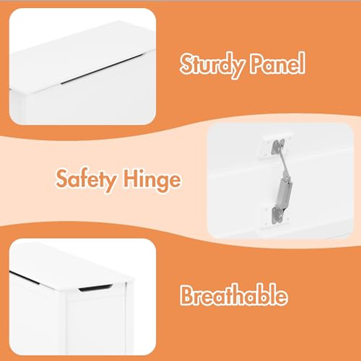 Mancofy Wooden Toy Chest, Kids Toy Box，Furniture for Playroom, Bench with Safety Hinged Lid, Wooden Toy Box Storage Organizer, Children's Furniture Toy Chest (White)