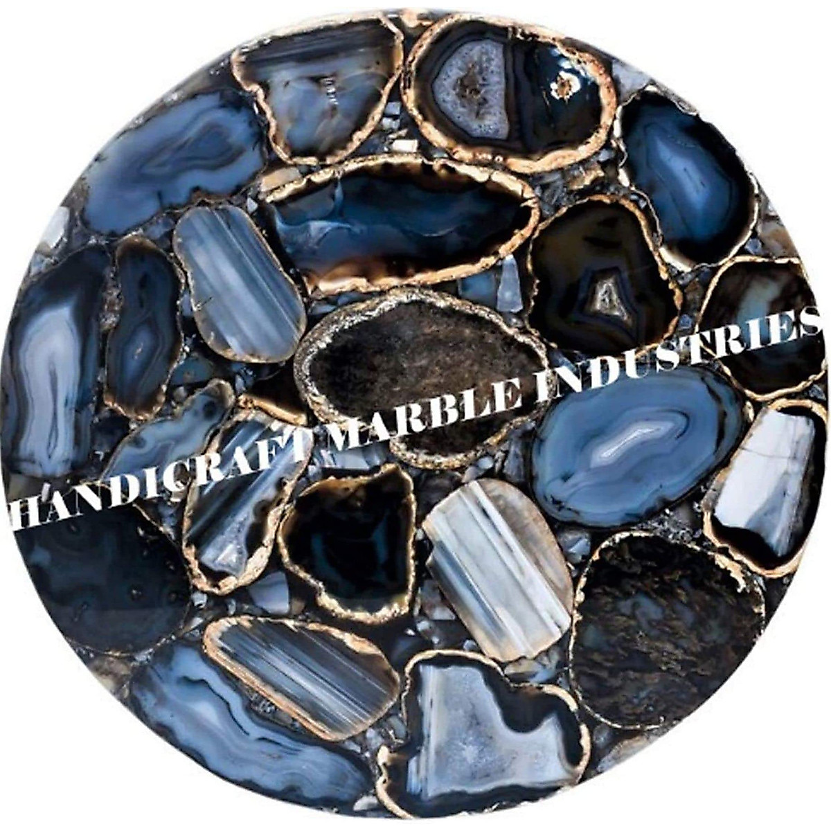 Dark Agate Table Top Round Table, Agate Round Table Top, Agate Stone Table Home Decor, Round Agate Table, Turkish Agate, Table - Furniture, Agate - Gemstone