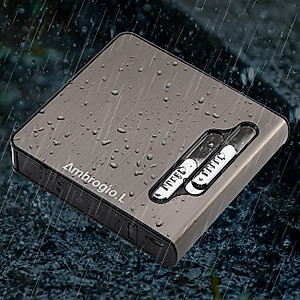 Ambrogio.L Full Pack 20 Regular Cigarettes Case Box Automatic Ejection Holder with Dual Arc Lighter USB Rechargeable, Flameless, Windproof,Moisture-Proof,Black
