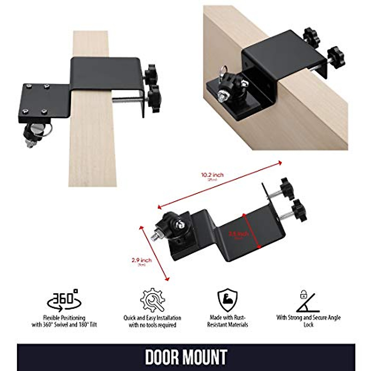 Wasserstein Door Mount Compatible with Wyze, Blink, Ring, Arlo and Eufy Camera - Easy to Mount Accessory in Apartments and Indoor, No Drilling Required