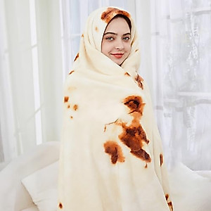 Admitrack Tortilla Wrap Blanket,Burritos Round Wrap Blanket,Funny Food Round Blanket,Novelty Burritos Throw Blanket for Adults&Kids (Double Sided)