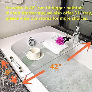 42" Gold Handle transaprent Bathtub Caddy for Luxury Bathroom