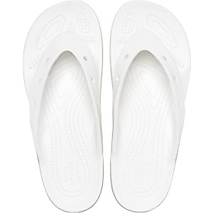 Crocs Women's Classic Flip Flops, Platform Sandals, White, Numeric_9