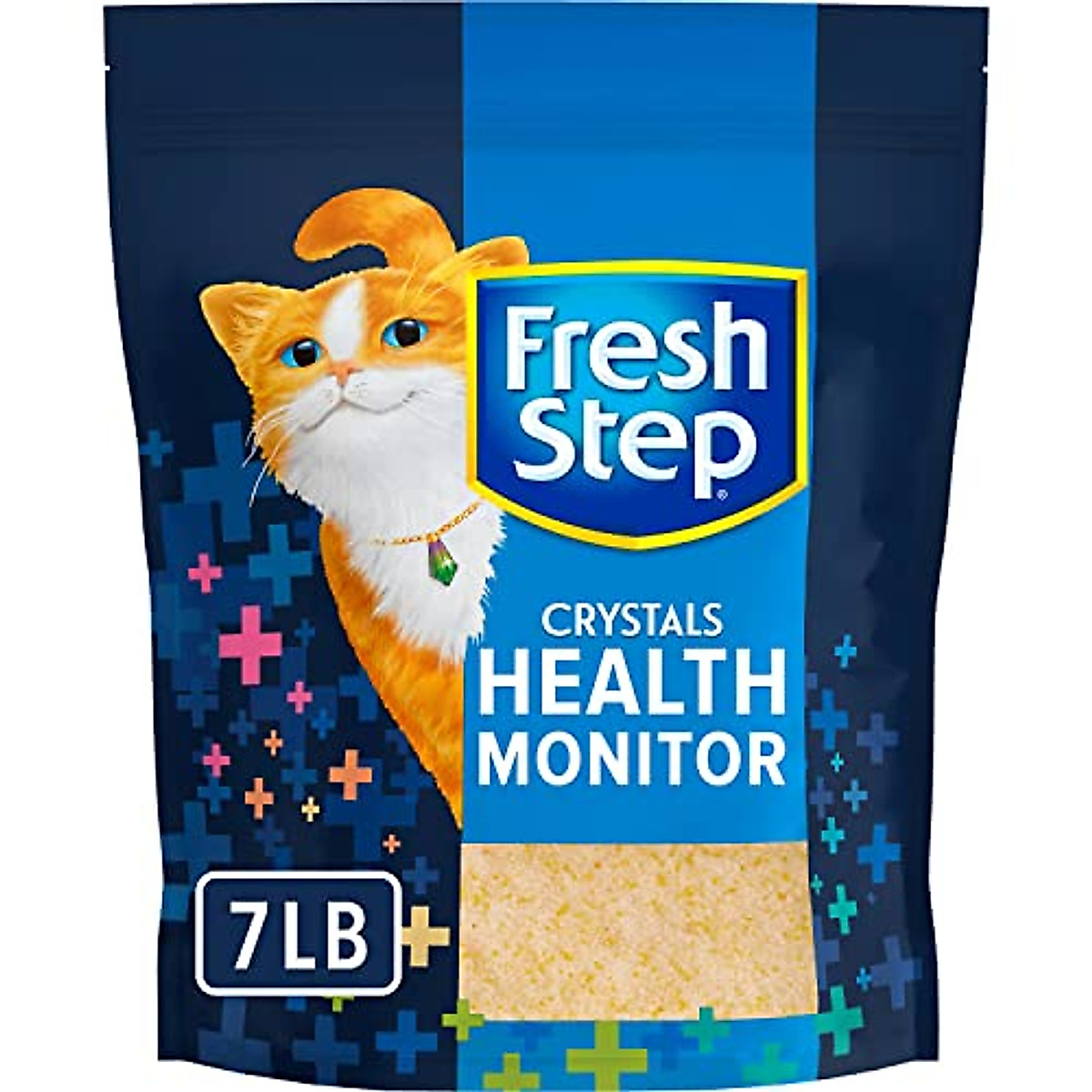 Fresh Step Crystals Health Monitoring Cat Litter, Color-Changing Litter Helps Detect Irregularities in Cat Urine, Controls Odor for 30 Days, 7 lb. Bag
