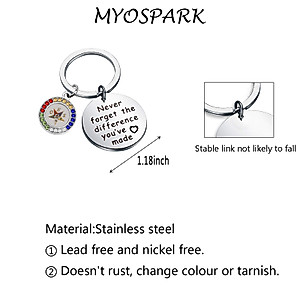MYOSPARK OES Jewelry Oes Sorority Jewelry Sisterhood Gift Never Forget The Difference You've Made Keychain (OES Difference KC)