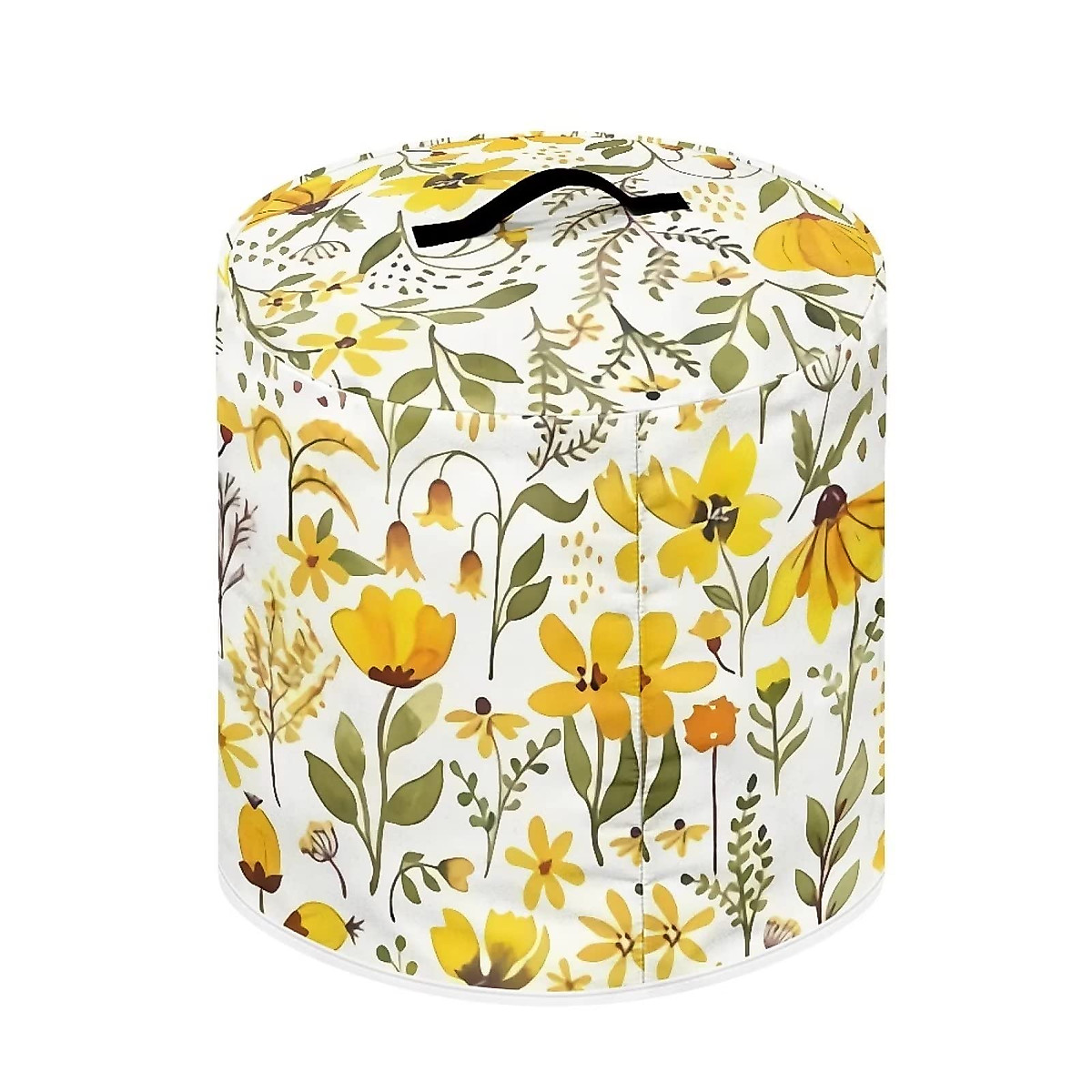 NETILGEN Pressure Cooker Cover for 8 Quart Instant Pot and Air Fryer Accessories, Stain Resistant Washable Round Protective Cover Electric Appliance Cover with Front Pocket, Yellow Floral