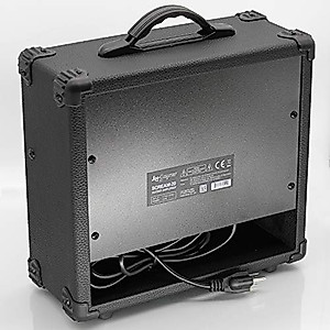 Leo Jaymz 20W Electric Guitar Amplifier - Clean and Distortion Channel - 3 Band Equalization and CD Line Input - Recording Studio, Practice Room, Small Courtyard (6.5" Black)