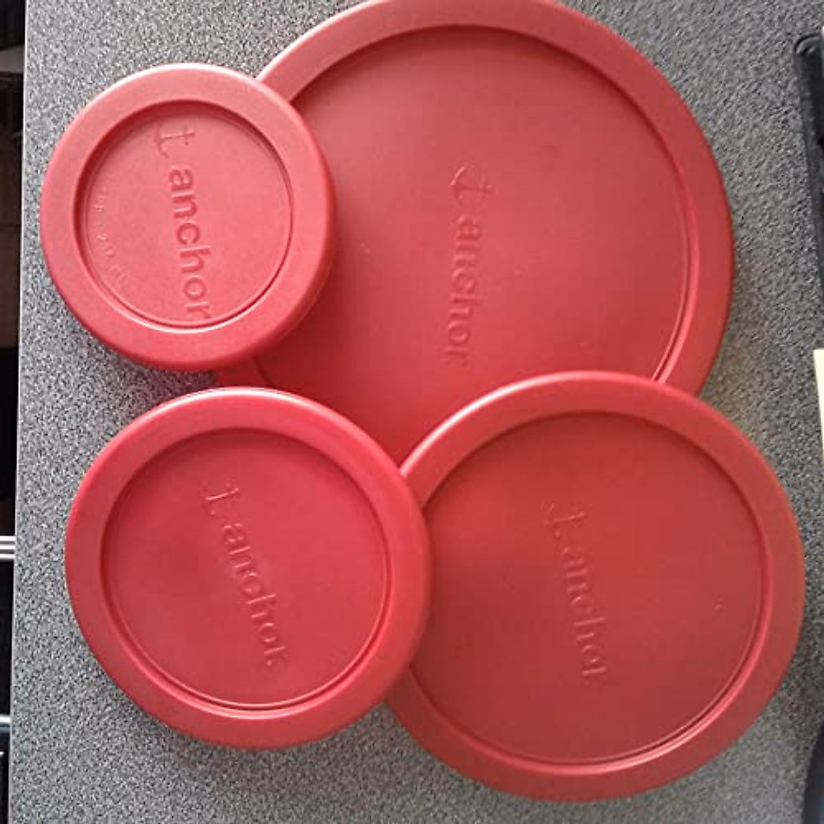 Anchor Hocking Replacement Lids 1x7cup,1x4cup,1x2cup,1x1cup, red Round lid