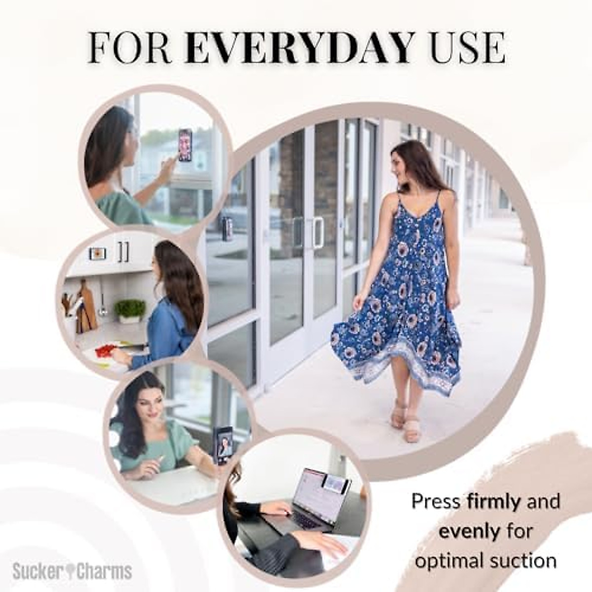 SuckerCharms Removable and Reusable Suction Cup Phone Mount/Patent Pending (Caramel Delight)